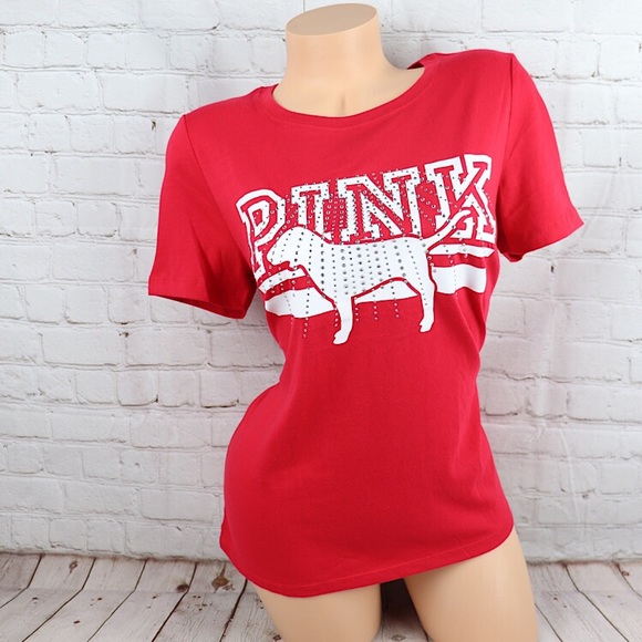 PINK Victoria's Secret | Tops | Vs Pink Bling Rhinestone Signature Logo ...